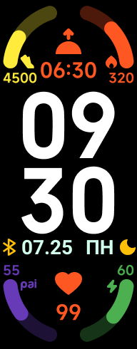 Multi Functioanl clock face-1 by ozornin - Xiaomi Smart Band 7 | 🇺🇦 ...